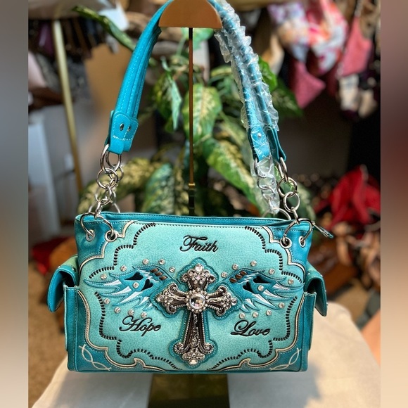 Justin West | Bags | New Justin West Concealed Carry Angel Wings Cross ...